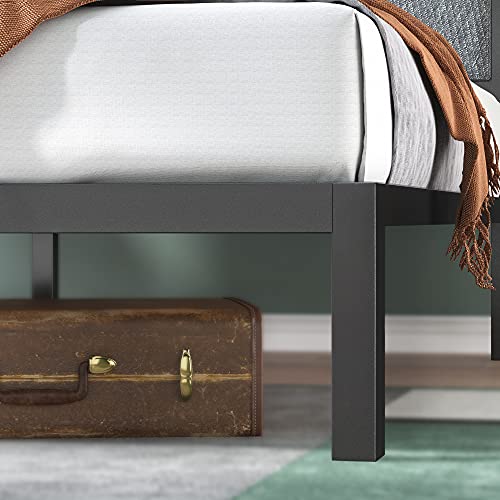 ZINUS Korey Metal Platform Bed Frame with Upholstered Headboard / Wood Slat Support / No Box Spring / Easy Assembly, Queen