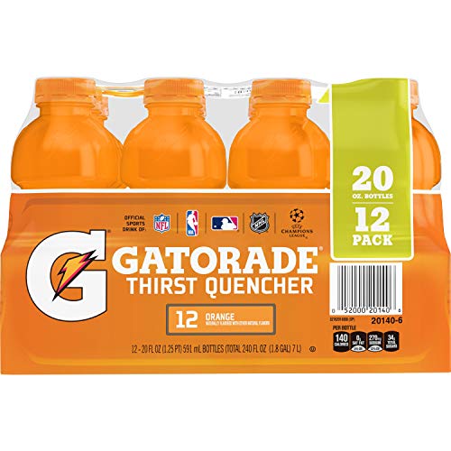 Gatorade Original Thirst Quencher,Orange, 20 ounce, 12 count