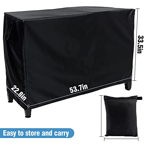 PAMASE 54" Outdoor Prep Table Cover for Keter Unity XL Portable Table Storage Cabinet, Waterproof Heavy Duty BBQ Grill Table Cover (Black)