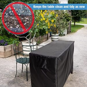 PAMASE 54" Outdoor Prep Table Cover for Keter Unity XL Portable Table Storage Cabinet, Waterproof Heavy Duty BBQ Grill Table Cover (Black)