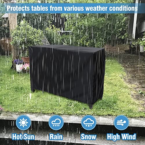 PAMASE 54" Outdoor Prep Table Cover for Keter Unity XL Portable Table Storage Cabinet, Waterproof Heavy Duty BBQ Grill Table Cover (Black)