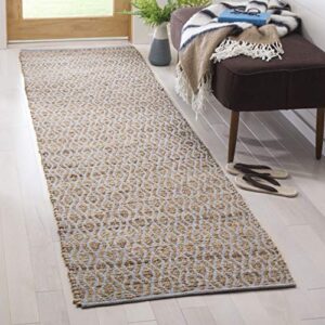 safavieh cape cod collection 2’3″ x 8′ silver / natural cap821j handmade flatweave jute runner rug