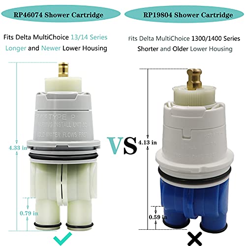 RP46074 Shower Valve Cartridge Assembly Compatible For Shower and Tub 13/14 Series Faucet, Single-handle Universal Valve Cartridge Repair Assembly, Replacement Monitor Cartridge