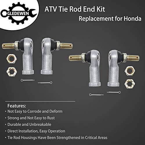 Tie Rod End Kit, Two Sets Ball Joint, Compatible With 1997-2017 Honda Foreman 400/450 / 500 | 2001-2017 Honda Foreman Rubicon 500 ATV Accessories