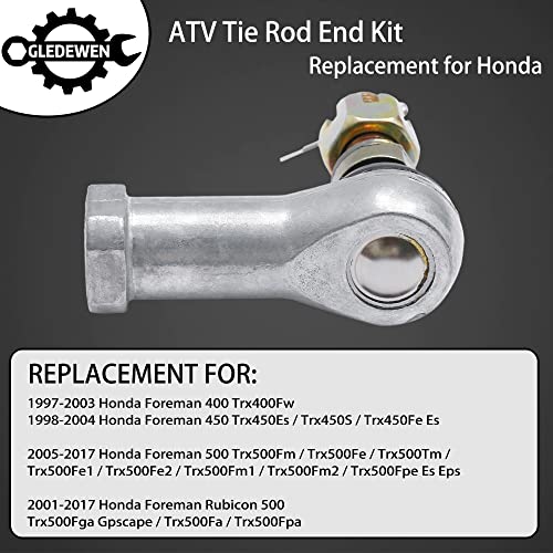 Tie Rod End Kit, Two Sets Ball Joint, Compatible With 1997-2017 Honda Foreman 400/450 / 500 | 2001-2017 Honda Foreman Rubicon 500 ATV Accessories