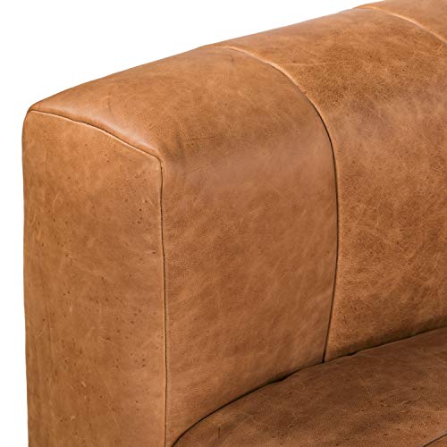 POLY & BARK Canale 86" Sofa in Full-Grain Pure-Aniline Italian Leather, Cognac Tan