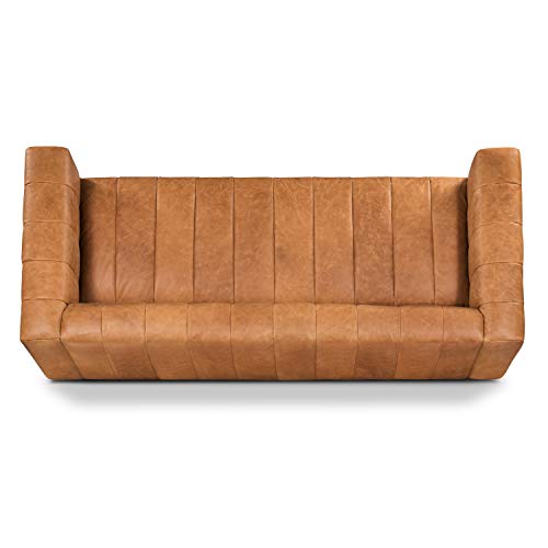 POLY & BARK Canale 86" Sofa in Full-Grain Pure-Aniline Italian Leather, Cognac Tan