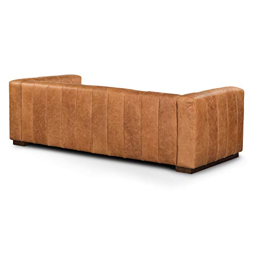 POLY & BARK Canale 86" Sofa in Full-Grain Pure-Aniline Italian Leather, Cognac Tan