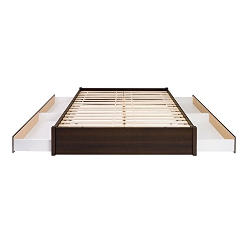 Prepac Select King 4 Post Platform Bed With 4 Drawers, 83" L x 79" W x 16" H, Espresso