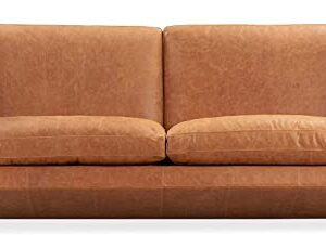 POLY & BARK Argan Sofa in Full-Grain Pure-Aniline Italian Leather, Cognac Tan