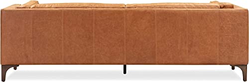 POLY & BARK Argan Sofa in Full-Grain Pure-Aniline Italian Leather, Cognac Tan