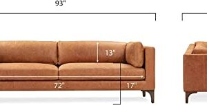 POLY & BARK Argan Sofa in Full-Grain Pure-Aniline Italian Leather, Cognac Tan