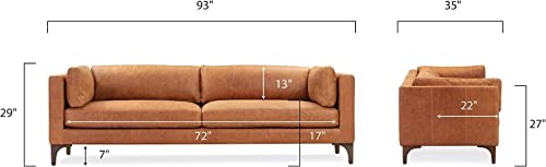 POLY & BARK Argan Sofa in Full-Grain Pure-Aniline Italian Leather, Cognac Tan