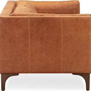 POLY & BARK Argan Sofa in Full-Grain Pure-Aniline Italian Leather, Cognac Tan