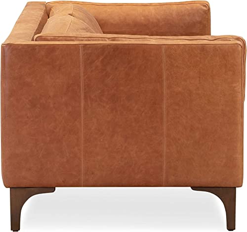 POLY & BARK Argan Sofa in Full-Grain Pure-Aniline Italian Leather, Cognac Tan