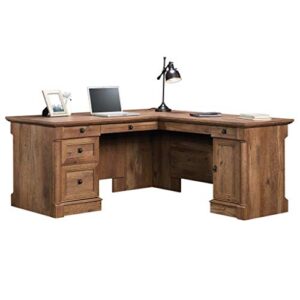 sauder palladia l-shaped desk, vintage oak finish