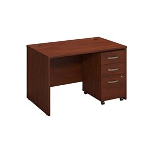 bush business furniture series c elite 48w x 30d desk shell with 3 drawer file in hansen cherry