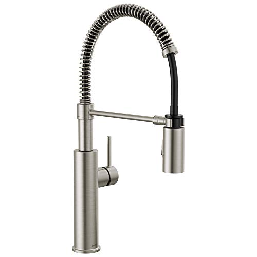 Delta Faucet Antoni Pull Down Kitchen Faucet with Pull Down Sprayer, Commercial Kitchen Sink Faucet, Faucets for Kitchen Sink, Magnetic Docking Spray Head, SpotShield Stainless 18803-SP-DST