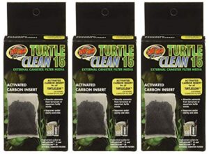 (3 pack) zoo med turtle clean 15 activated carbon inserts