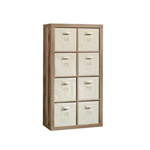 sauder stow-away 8-cube organizer, l: 30.91″ x w: 15.39″ x h: 57.87″, lintel oak finish