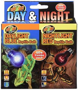 zoo med day night reptile bulbs (60 watts) combo pack