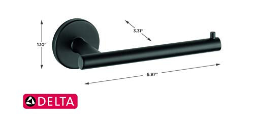 DELTA FAUCET 75950-BL Trinsic Toilet Paper Holder, 3.31 x 6.97 x 1.1 Inches, Matte Black