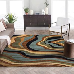 well woven barclay nirvana waves multi / blue modern area rug 7’10” x 9’10”