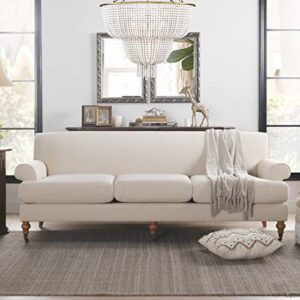 jennifer taylor home alana lawson velvet wooden sofa, oyster gray