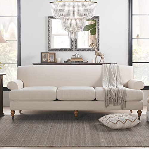 Jennifer Taylor Home Alana Lawson Velvet Wooden Sofa, Oyster Gray