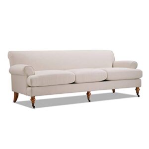 Jennifer Taylor Home Alana Lawson Velvet Wooden Sofa, Oyster Gray