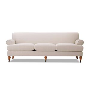 Jennifer Taylor Home Alana Lawson Velvet Wooden Sofa, Oyster Gray