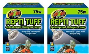 zoo med (2 pack) repti tuff splashproof halogen lamps 75 watts