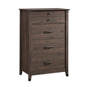 sauder carson forge 4-drawer chest, coffee oak finish