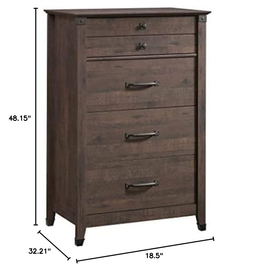 Sauder Carson Forge 4-Drawer Chest, Coffee Oak finish