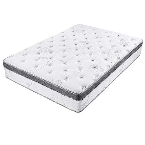 Olee Sleep 13 inch Galaxy Hybrid Gel Infused Memory Foam and Pocket Spring Mattress (Queen) White, Grey