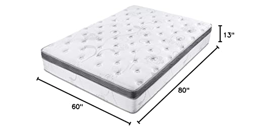 Olee Sleep 13 inch Galaxy Hybrid Gel Infused Memory Foam and Pocket Spring Mattress (Queen) White, Grey