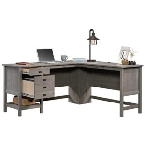 Sauder Cottage Road L-Desk, L: 65.12" x W: 58.66" x H: 29.76", Mystic Oak Finish