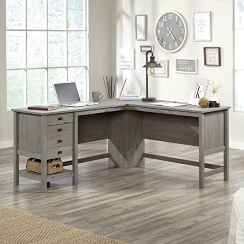 Sauder Cottage Road L-Desk, L: 65.12" x W: 58.66" x H: 29.76", Mystic Oak Finish