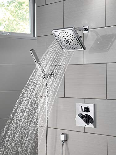 DELTA FAUCET 55567-BL H2Okinetic Adjustable Wall Mount Hand Shower Handshower, Matte Black