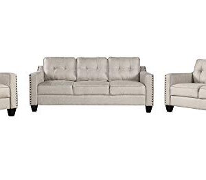 P PURLOVE 3 Piece Living Room Furniture Sectional Sofa Set for Living Room,Modern Nial Trimed Sectional Couch Set with Sofa, Loveseat and Armchair, for Living Room