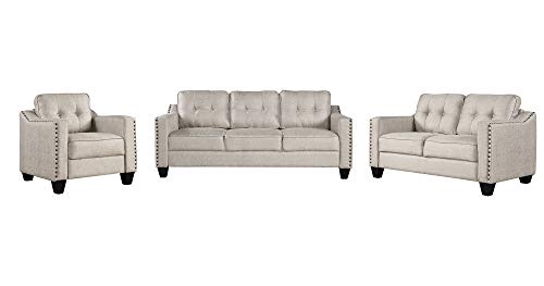 P PURLOVE 3 Piece Living Room Furniture Sectional Sofa Set for Living Room,Modern Nial Trimed Sectional Couch Set with Sofa, Loveseat and Armchair, for Living Room