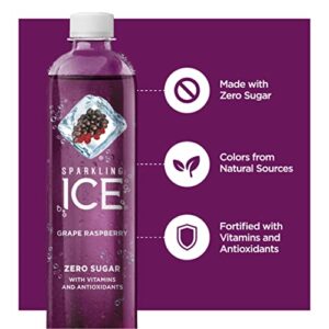 Sparkling Ice Blue Variety Pack, Flavored Sparkling Water, Zero Sugar, with Vitamins and Antioxidants, 17 fl oz, 12 count (Classic Lemonade, Strawberry Watermelon, Grape Raspberry, Lemon Lime)