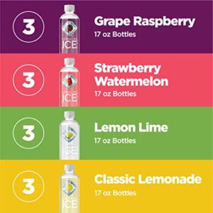 Sparkling Ice Blue Variety Pack, Flavored Sparkling Water, Zero Sugar, with Vitamins and Antioxidants, 17 fl oz, 12 count (Classic Lemonade, Strawberry Watermelon, Grape Raspberry, Lemon Lime)