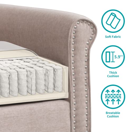 BALUS Soft Couches Set for Living Room, 3 Piece Modular Sectional Sofa with 5.9" Thicken Cushion, Including Three Seat Sofa, Loveseat and Single Chair for Apartment Furniture Set, Beige