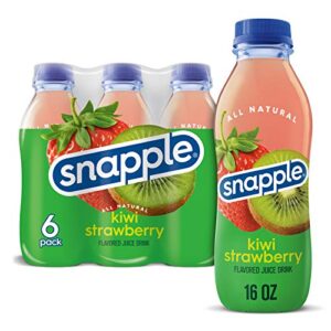 snapple kiwi strawberry, 16 fl oz recycled plastic bottle, 6 pack