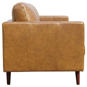 Amazon Brand – Rivet Revolve Modern Leather Sofa Couch, 80"W, Caramel