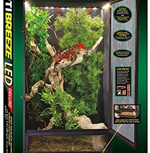 Zoo Med ReptiBreeze LED Deluxe Open Air Aluminum Screen Habitat, Medium 16 L x 16 W x 30 H