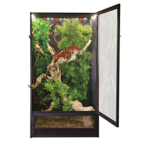 Zoo Med ReptiBreeze LED Deluxe Open Air Aluminum Screen Habitat, Medium 16 L x 16 W x 30 H