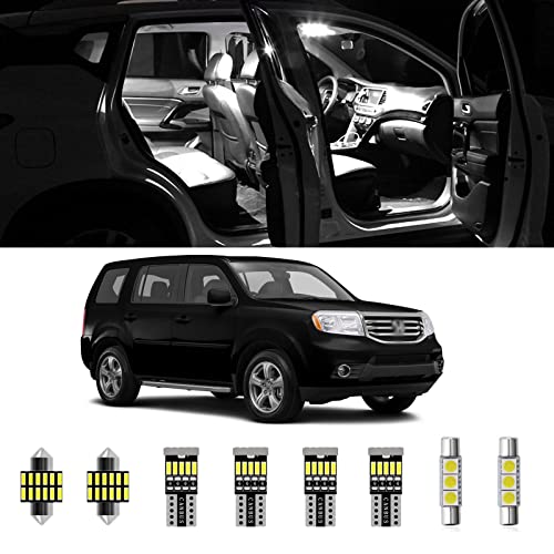 17pcs Pilot Interior LED Lights Kit Super Bright LED Map Dome Light Bulbs for 2009 2010 2011 2012 2013 2014 2015 Honda Pilot All Models