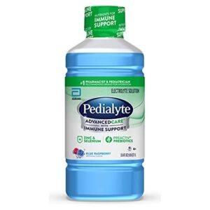 pedialyte advancedcare electrolyte solution with preactiv prebiotics, hydration drink, blue raspberry, 1 liter